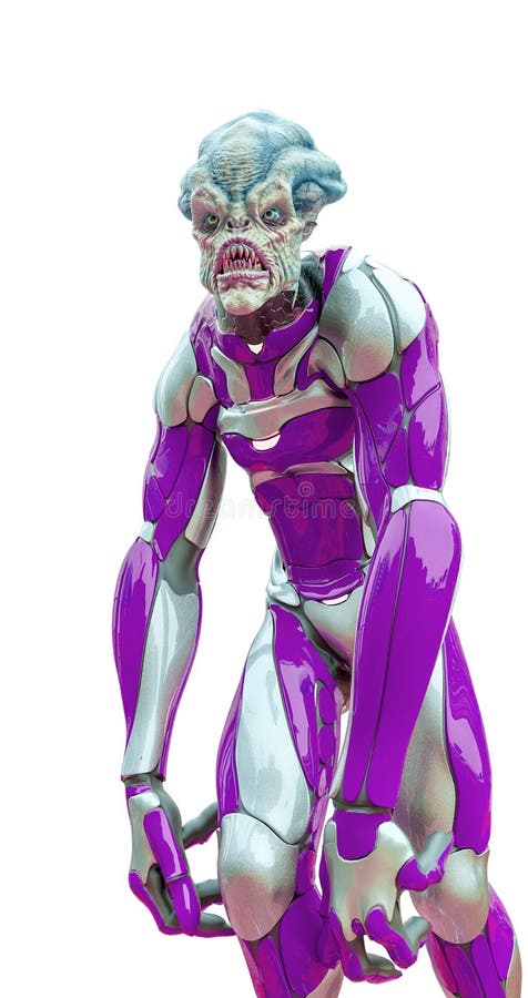 Alien Warrior Doing a Zombie Walk Stock Illustration - Illustration of ...