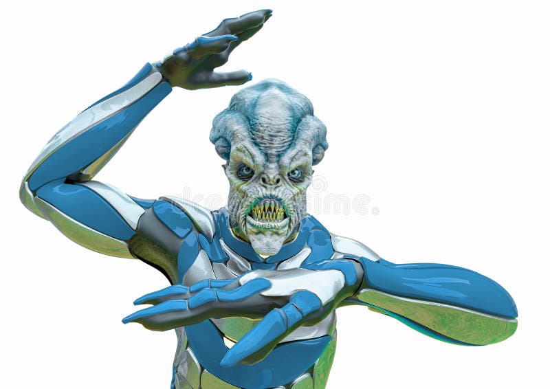 Alien Warrior Portrait Side View Stock Illustration - Illustration of ...