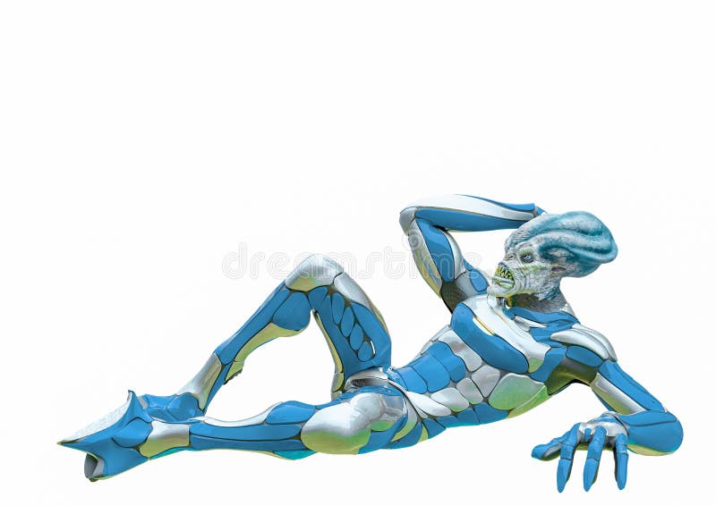 Alien warrior is lying stock illustration. Illustration of alien ...
