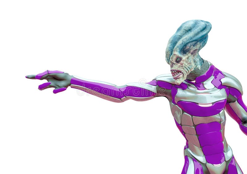 Alien warrior pointing stock illustration. Illustration of army - 250420486