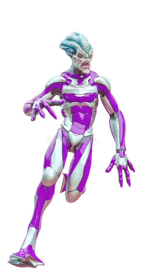 Alien warrior running stock illustration. Illustration of invaders ...