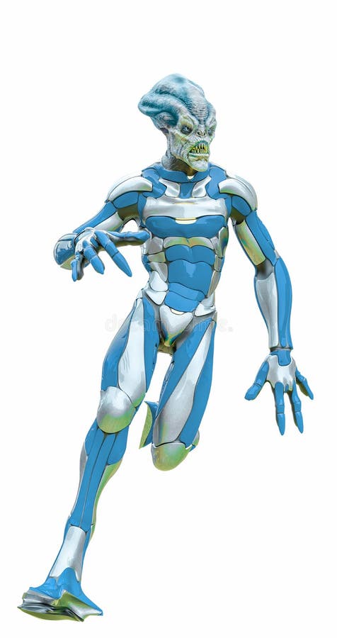 Alien warrior running stock illustration. Illustration of guard - 190069159