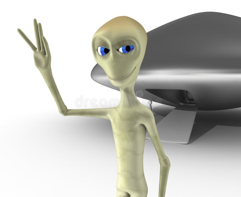 Alien waving hello stock illustration. Illustration of alien - 81760427