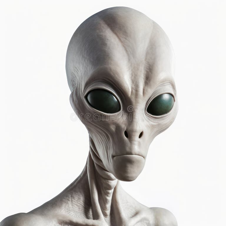 Alien on White Background. a Portrait of an Alien on a White Backdrop ...