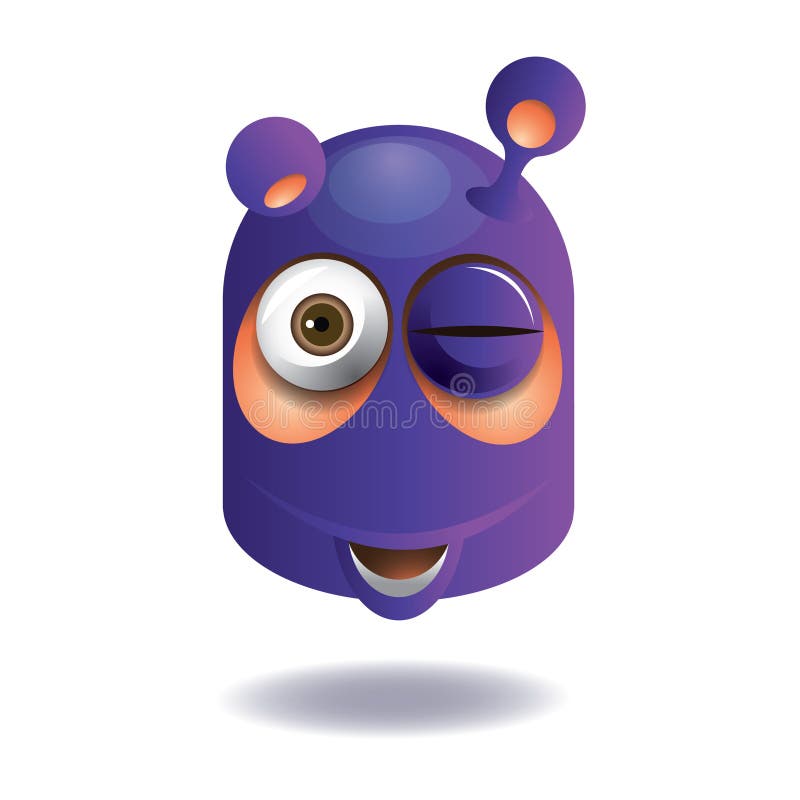 Alien Winking. Vector Illustration Decorative Design Stock Vector ...