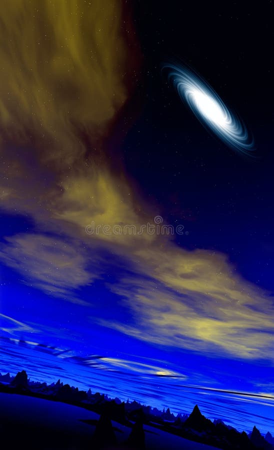 Alien World 6 stock photo. Image of aerial, skyscape, galaxy - 1418332