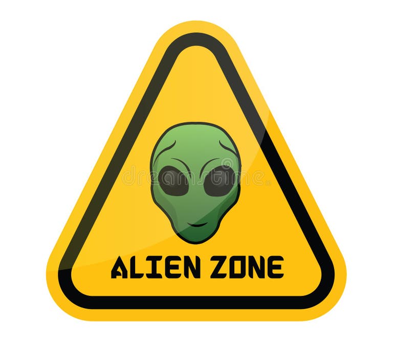 Alien Zone Triangular Warning Sign Stock Vector - Illustration of ...