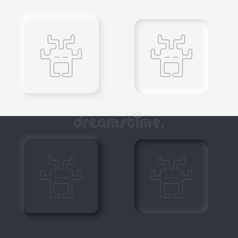 Aliens Arcade Retro. Neumorphic Style Button Line Icon Stock ...