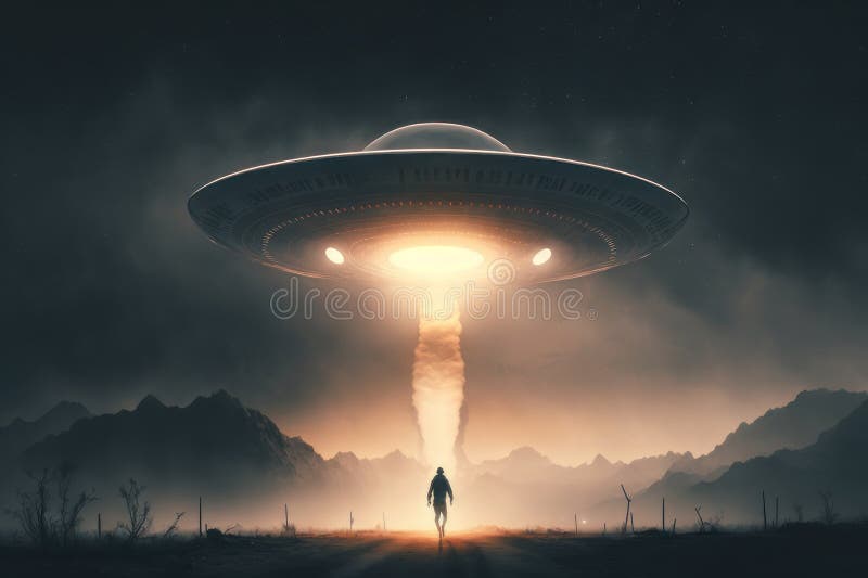 The Aliens are Attacking, the Man is Running Along the Road. AI ...