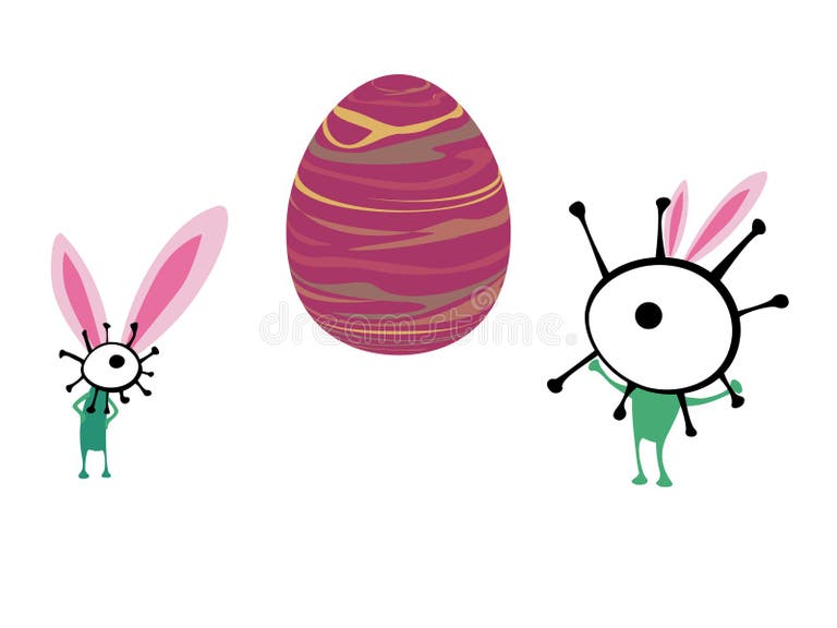 Aliens Celebrating Easter, Vector Stock Vector - Illustration of moon ...