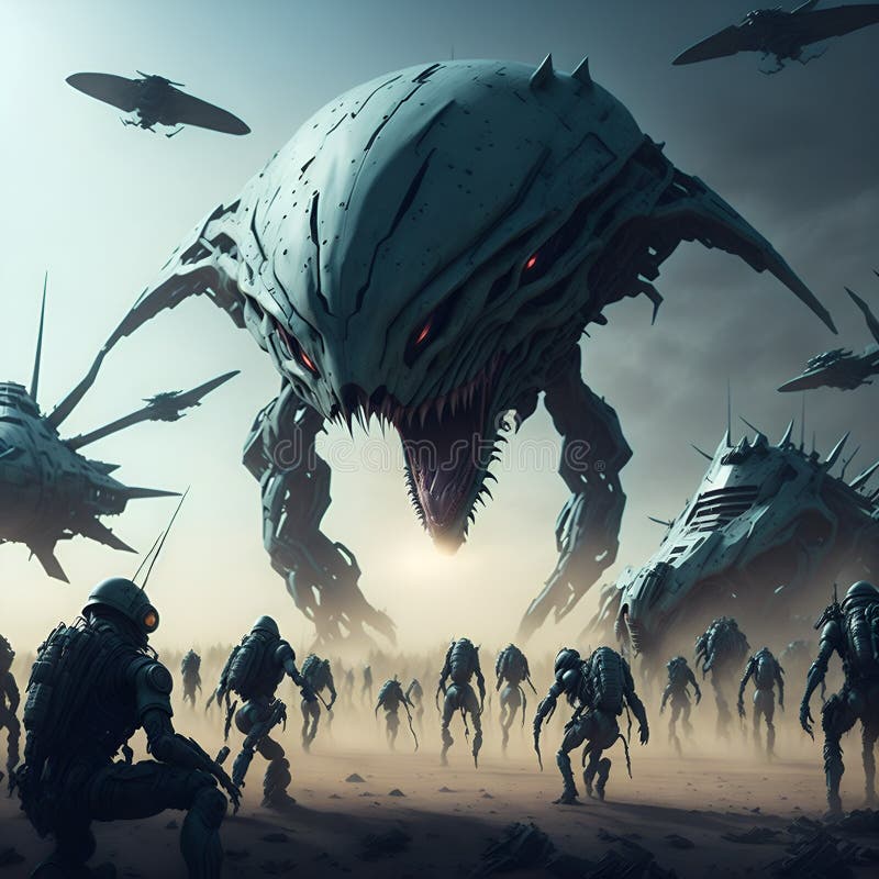 Aliens are at War with People on Earth Stock Illustration ...