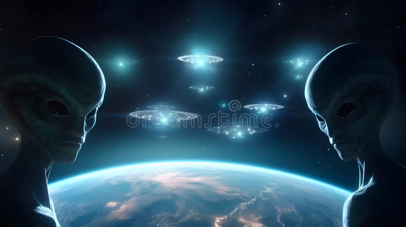 Aliens, Creatures on Planet Concept Stock Photo - Image of planet ...