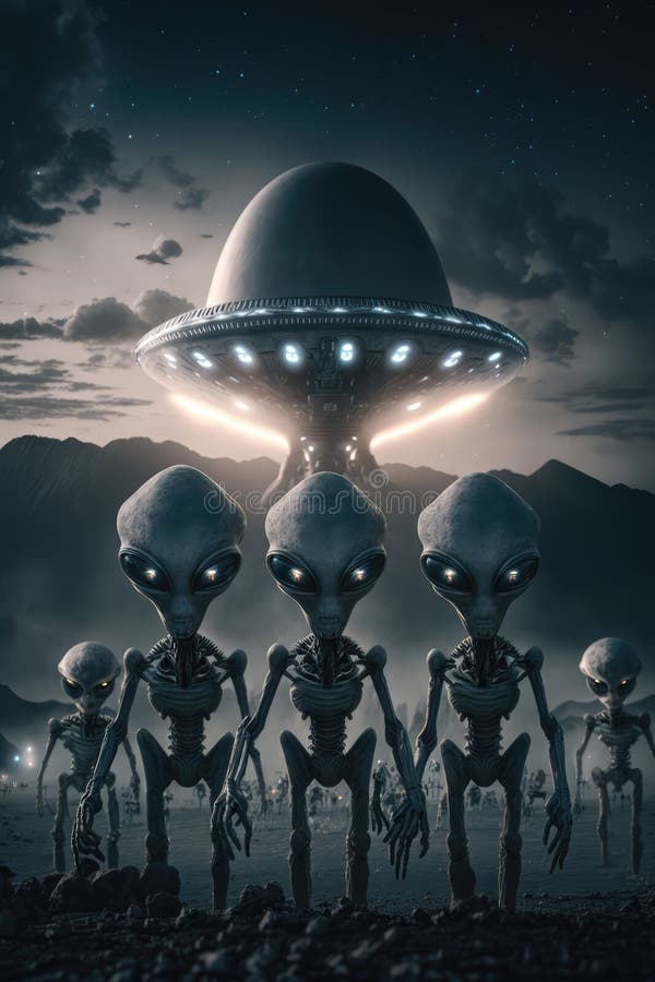 Aliens and Extra Terrestrials from Another Planet Stock Illustration ...