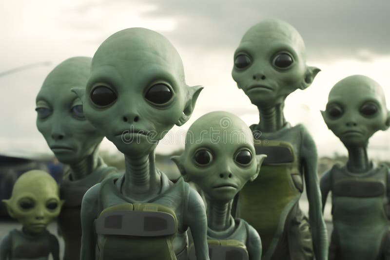 Aliens from outer space stock illustration. Illustration of unearthly ...