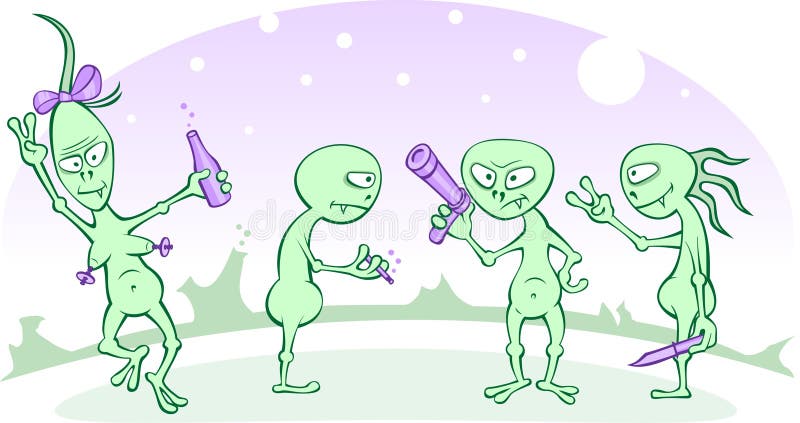 Aliens party stock vector. Illustration of unearthly - 18229766