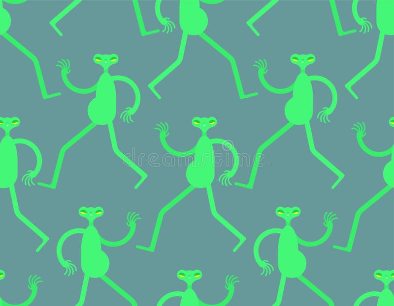 Aliens Pattern Seamless. UFO Background Stock Vector - Illustration of ...