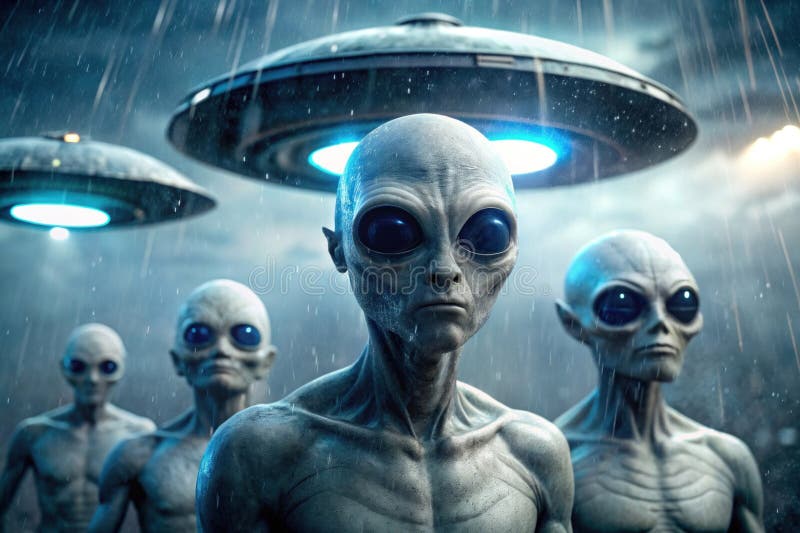 Aliens stock illustration. Illustration of group, standing - 315353698