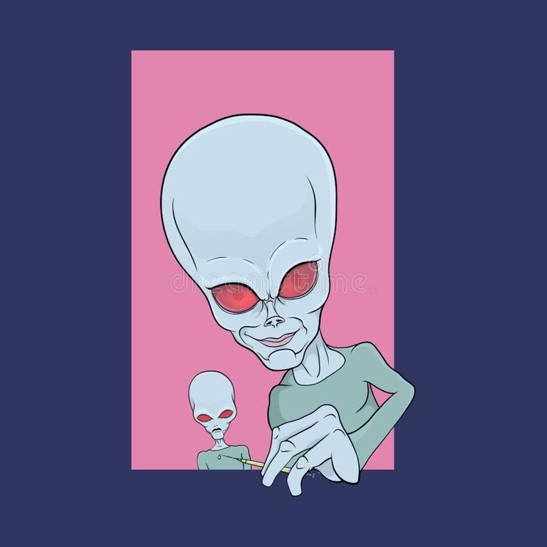 The Aliens are Taking Tests Stock Illustration - Illustration of ...