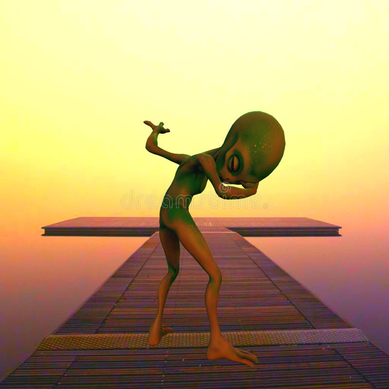 Aliens Trapped on Planet Earth Stock Illustration - Illustration of ...