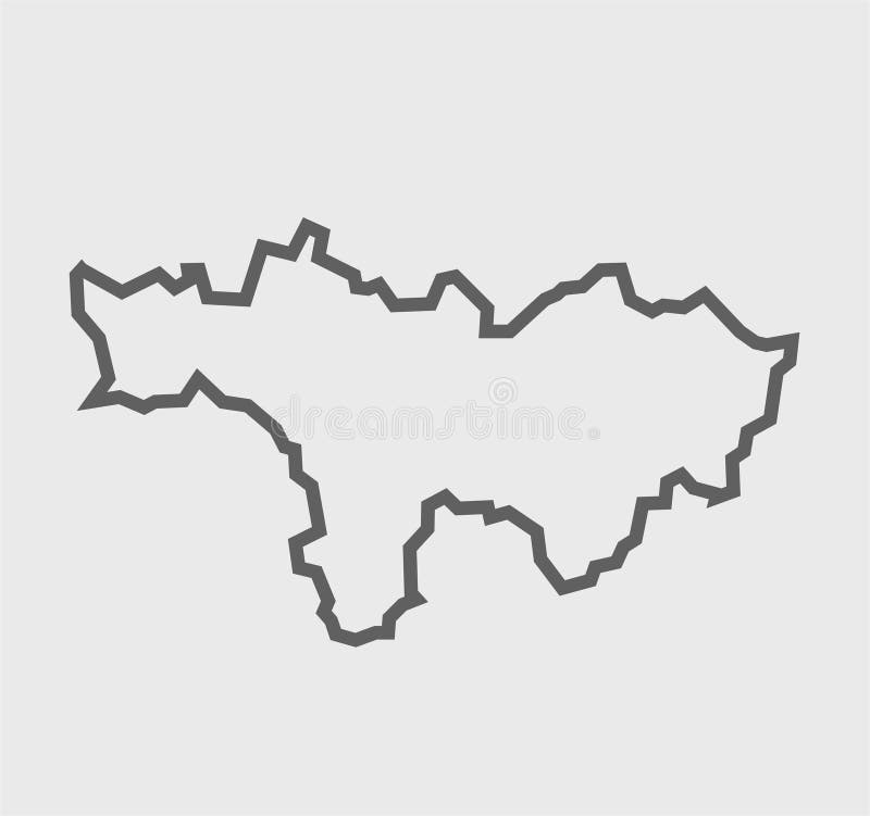 Aligarh District Vector Map with Bold Black Outline of Uttar Pradesh ...