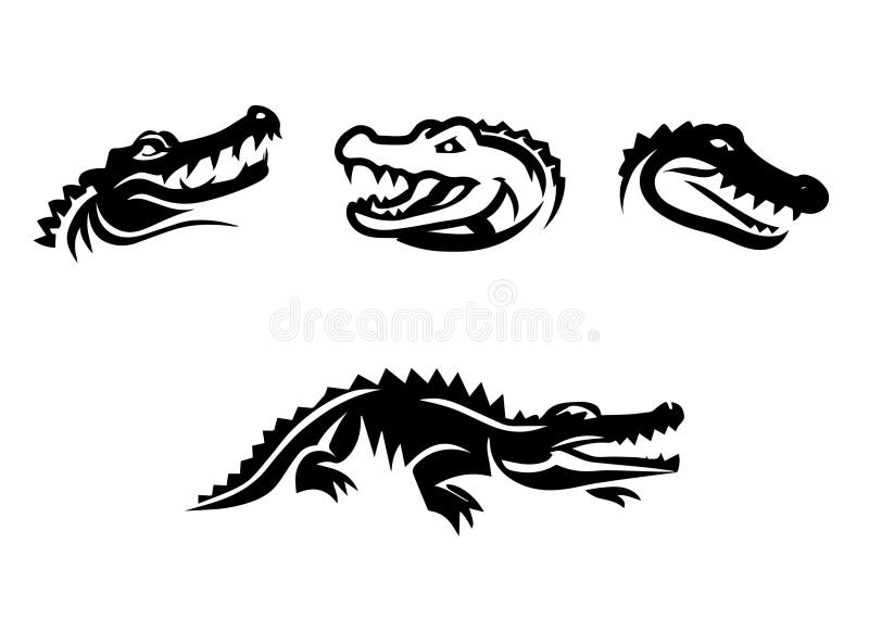 Alligator Crocodile Reptile Logo Icon Illustration Abstract Minimal ...