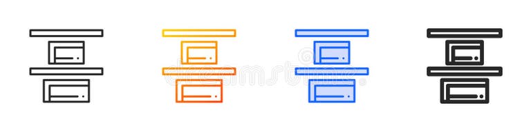 Align Center Icon.Thin Linear, Gradient, Blue Stroke and Bold Style ...