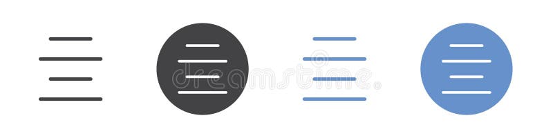 Align Icon Flat Set in Black and White Color Stock Vector ...