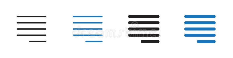 Align Icon Vector Set Outline Stock Vector - Illustration of alignment ...