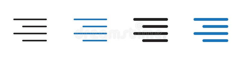 Align Icon Vector Set Outline Stock Illustration - Illustration of ...