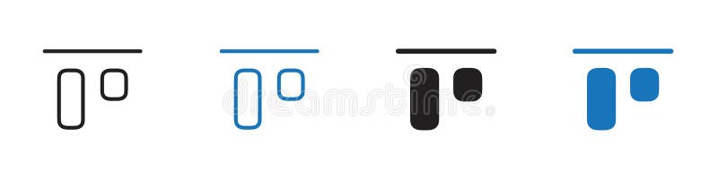 Align Icon Vector Set Outline Stock Illustration - Illustration of ...