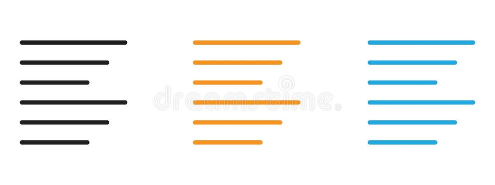 Align Left Icon Thin Line Illustration Set Stock Vector - Illustration ...