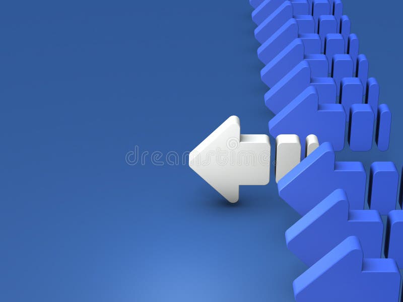 Aligned Arrows of Decreasing Size. Abstract Concept Representing Decay ...