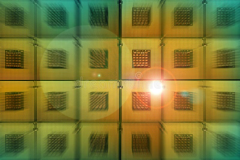 Aligned CPU Computer Processor. Background Stock Photo - Image of blue ...