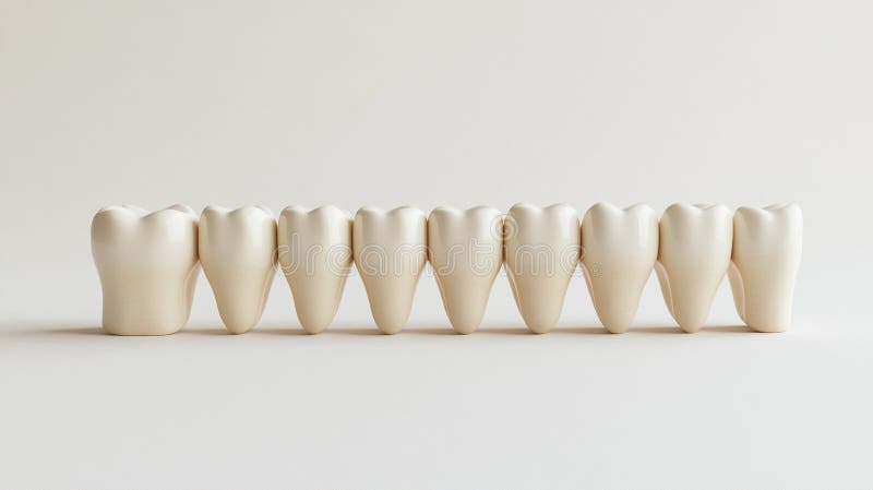 Aligned Set of Beige Teeth with Sharp, Pointed Tips Stock Image - Image ...
