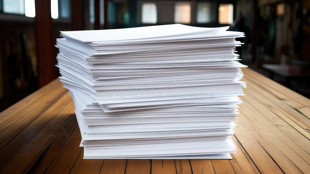 Aligned Stack of White Paper Stock Illustration - Illustration of ...
