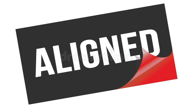 ALIGNED Text on Black Red Sticker Stamp Stock Illustration ...