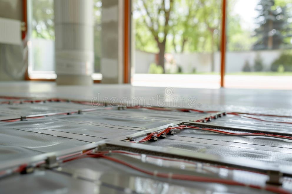 Aligning Underfloor Heating Elements with Room Fixtures Stock Image ...