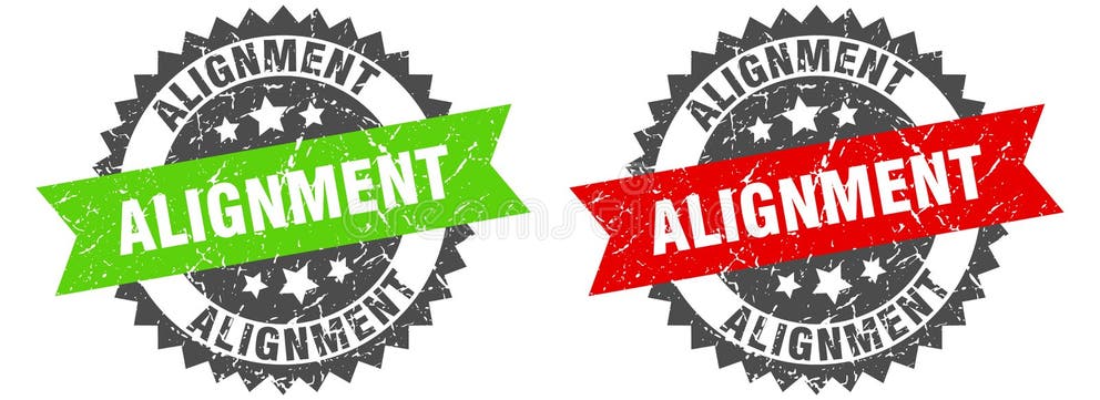 Alignment Band Sign. Alignment Grunge Stamp Set Stock Vector ...