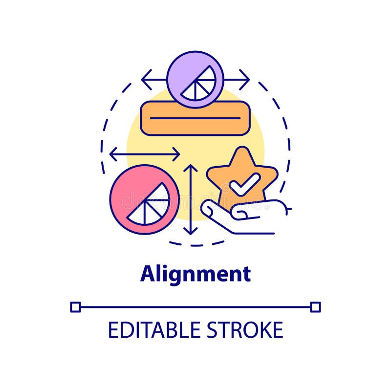 Alignment concept icon stock vector. Illustration of size - 242696302