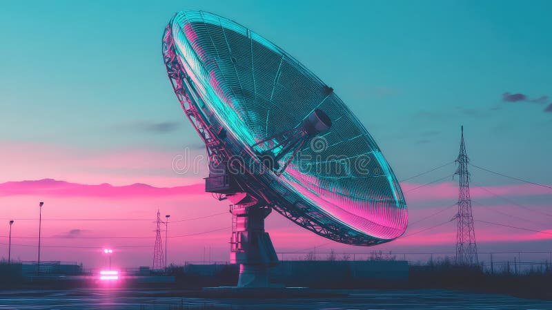 Alignment Elevating Satellite Dish Stock Illustration - Illustration of ...