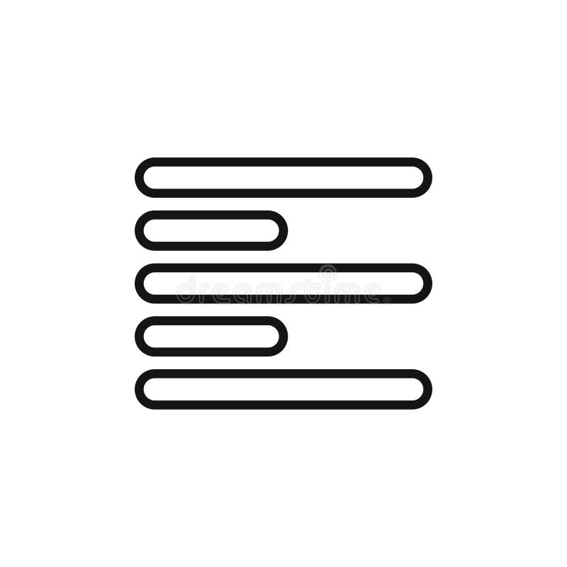 Alignment Icon Outline Collection in Black Stock Vector - Illustration ...