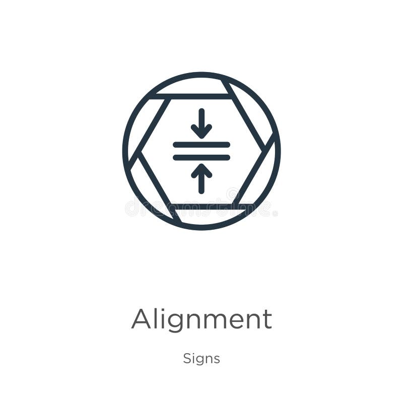 Alignment Icon. Thin Linear Alignment Outline Icon Isolated on White ...