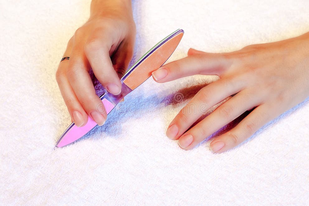 Alignment Nails Using Nail Files Stock Image - Image of care, brush ...