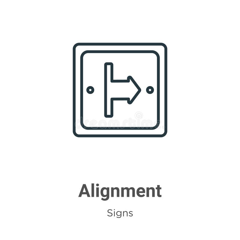 Alignment Outline Vector Icon. Thin Line Black Alignment Icon, Flat ...