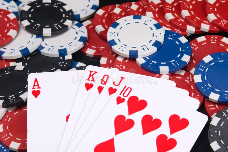 The Alignment of the Red Cards To Get a Big Win in Poker Stock Image ...