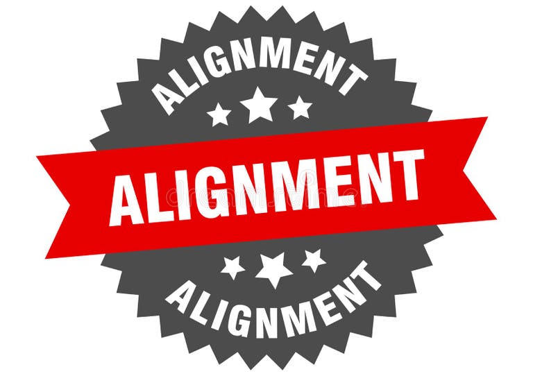 Alignment Sign. Alignment Circular Band Label. Alignment Sticker Stock ...