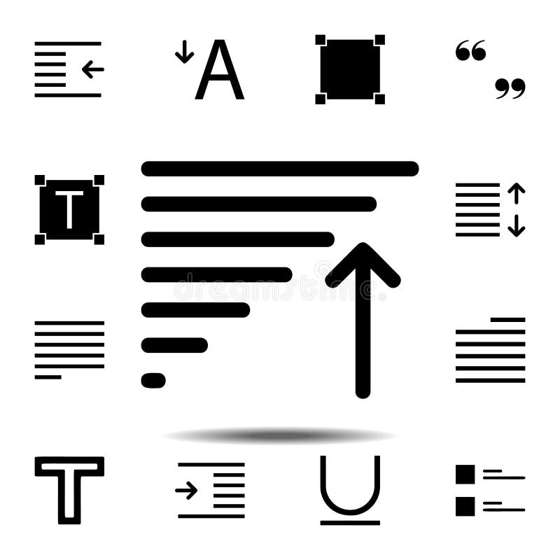 Alignment Text Icon. Simple Glyph, Flat Vector of Text Editor Set Icons ...