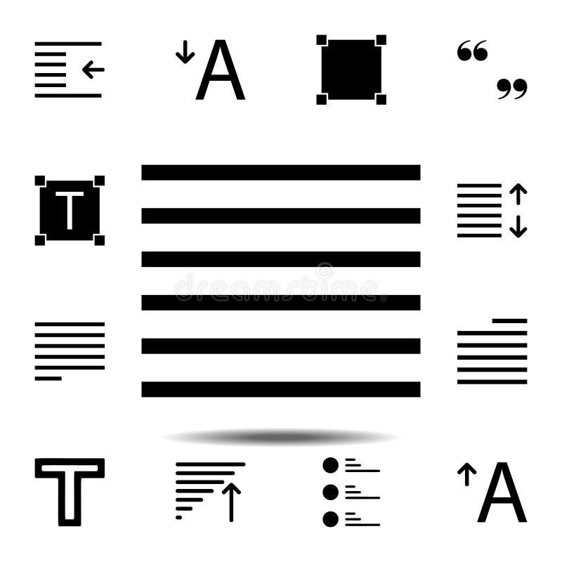 Alignment Text Icon. Simple Glyph, Flat Vector of Text Editor Set Icons ...