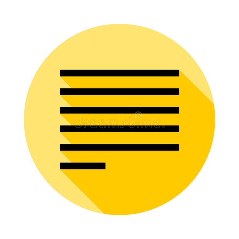 Alignment Text Outline Icon in Long Shadow Style Stock Illustration ...