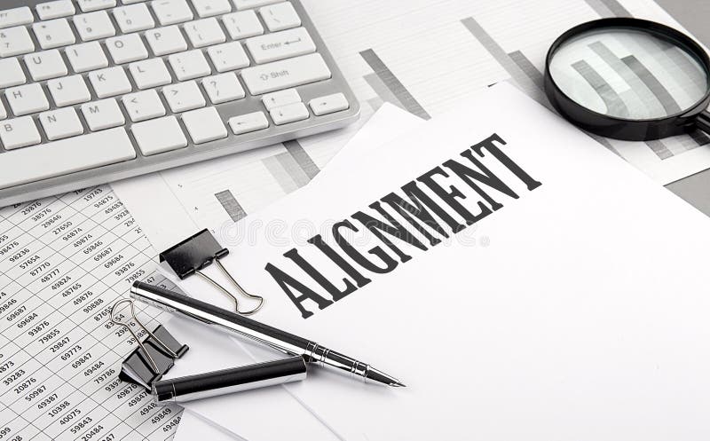ALIGNMENT Text on Paper with Chart and Keyboard, Business Concept Stock ...